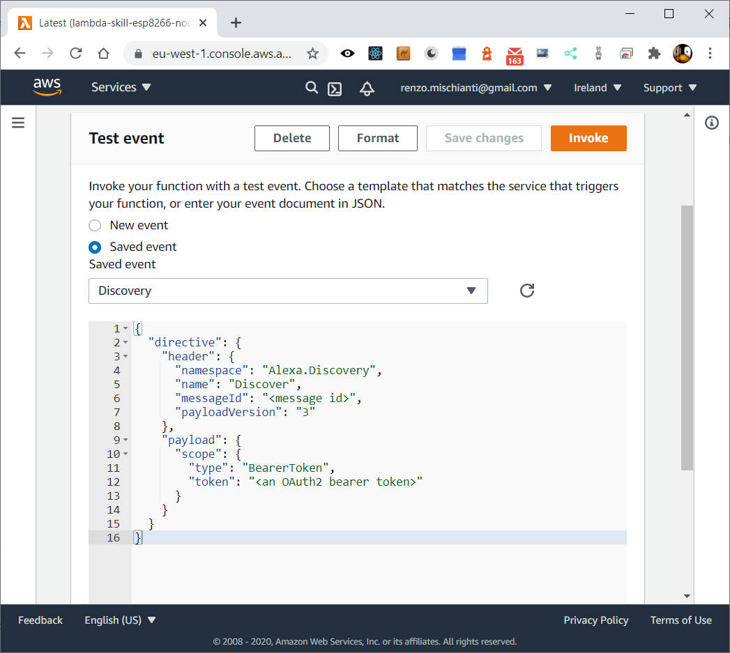 AWS Alexa Smart Home Skill: load sample code and test Lambda – 6 ...