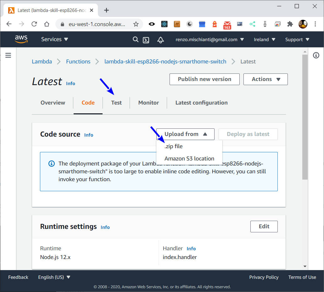 AWS Alexa Smart Home Skill: load sample code and test Lambda – 6 ...