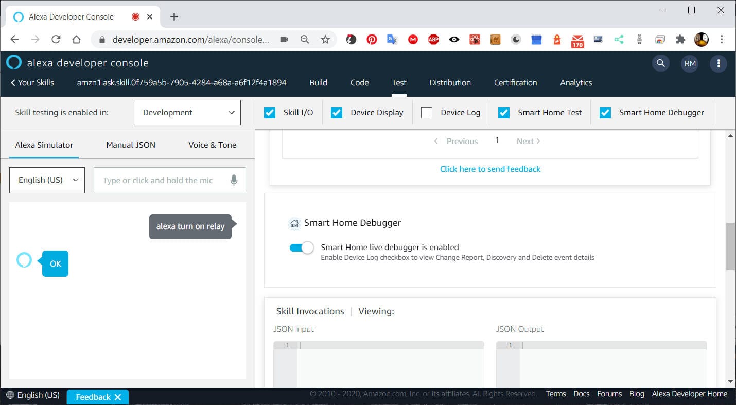 AWS Alexa Smart Home Skill: test your skill in dev and manage log – 7 ...