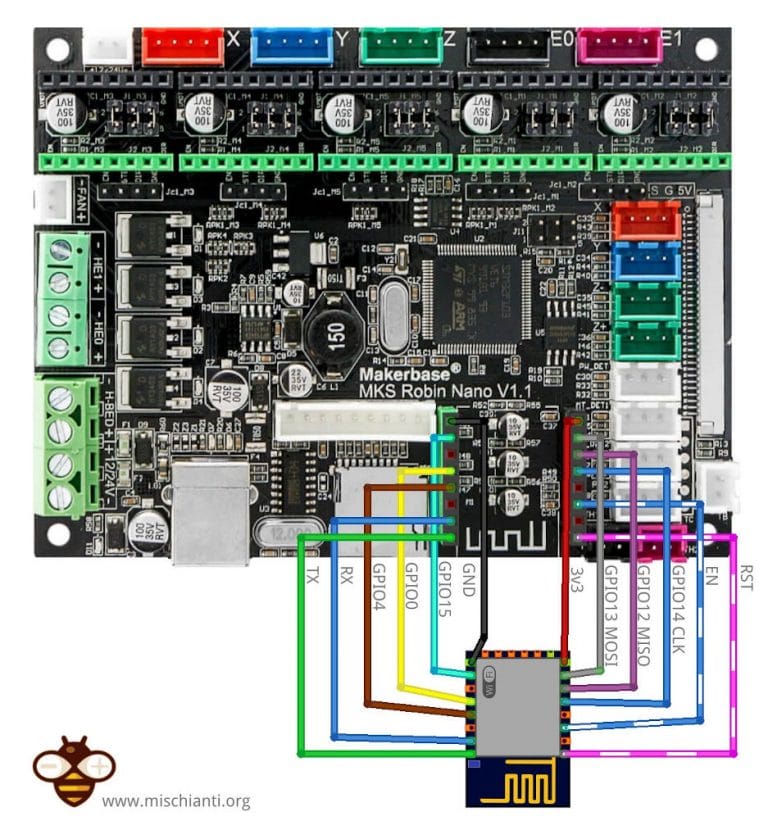MKS WIFI for Makerbase Robin: boards and how to wiring esp12 & NodeMCU ...