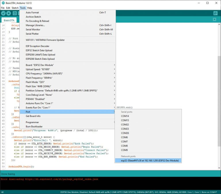 Esp32 Ota Update With Arduino Ide Filesystem Firmware And Password Renzo Mischianti