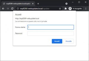 esp8266 OTA update with Web Browser: firmware, filesystem and authentication – 1 – Renzo Mischianti