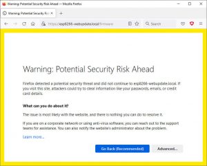 ESP32 OTA update with Web Browser: upload in HTTPS (SSL/TLS) with self-signed certificate – 2 ...