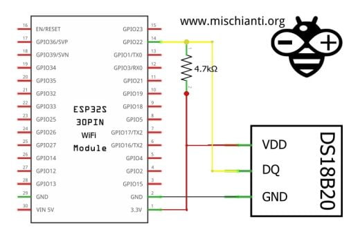 Dallas ds18b20 with esp32 and esp8266: introduction and parasite mode – Renzo Mischianti