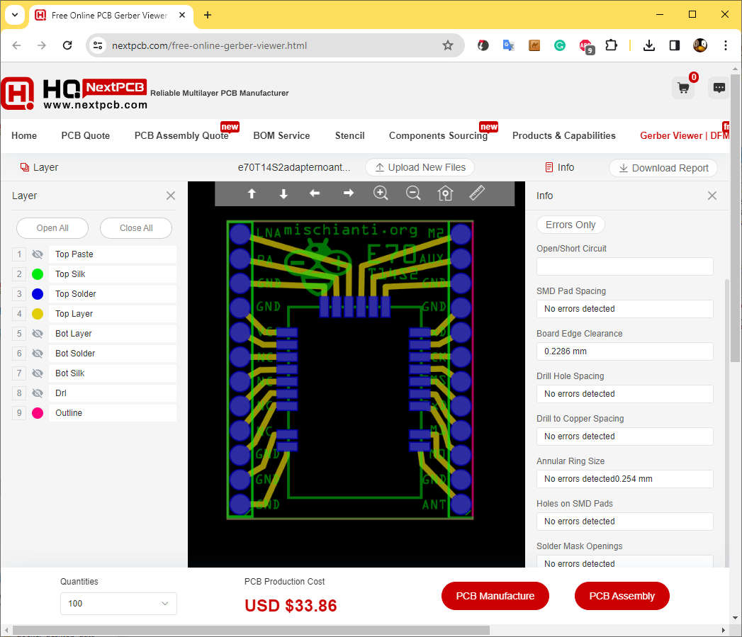 EByte RF E70 Module Adapter: PCB, 3D Printed, Breadboard-Friendly ...
