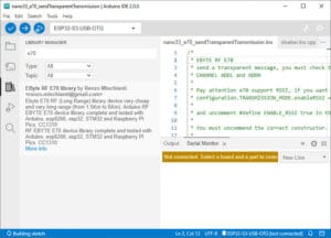 Connecting the EByte E70 to ESP32 c3/s3 devices and a simple sketch ...