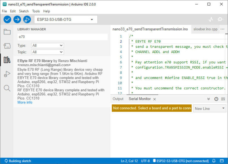 Configuration Of Ebyte Rf E70 Module Esp32 Stm32 Arduino Raspberry Pi Pico Renzo Mischianti